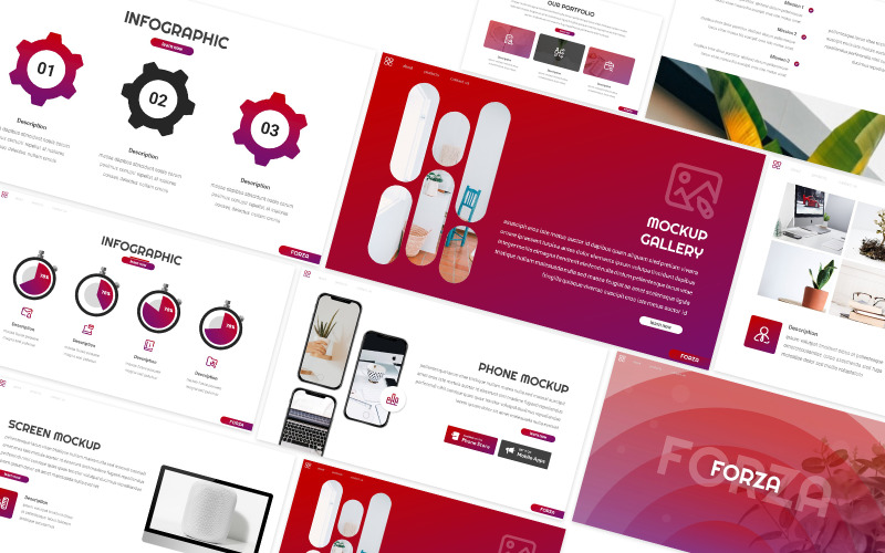 Modello Powerpoint di Forza Creative - TemplateMonster