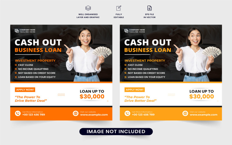 Bank loan service social media post #287018 - TemplateMonster