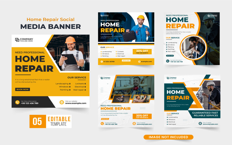 House construction service template vector - TemplateMonster