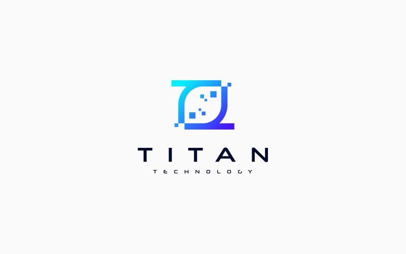 Letter TT Technology Pixel Digital Logo - TemplateMonster