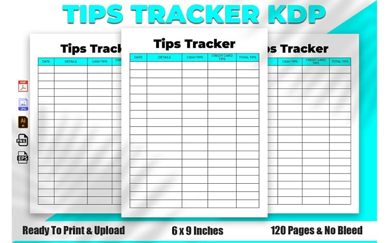 Tips Tracker KDP Interior Design #287067 - TemplateMonster
