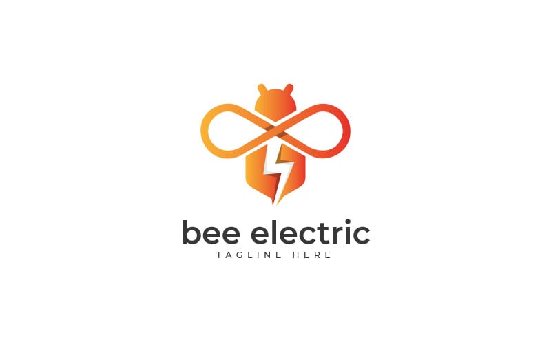 Bee electric logo design template #287234 - TemplateMonster