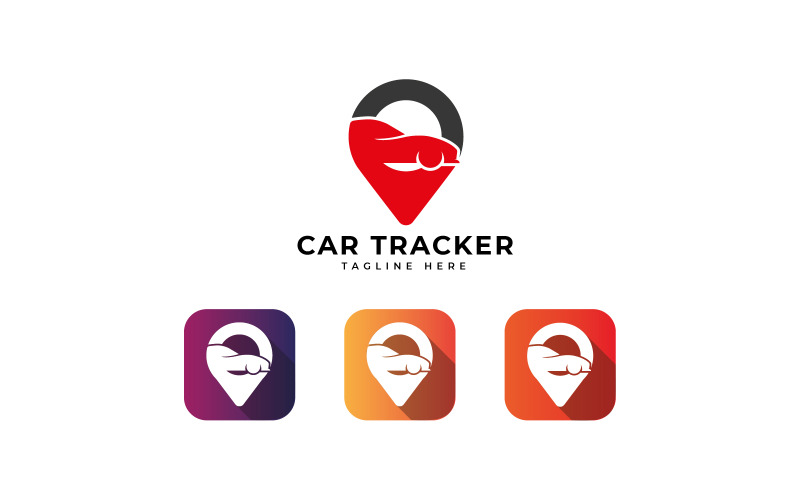 Car navigation or car tracker logo design template car navigation