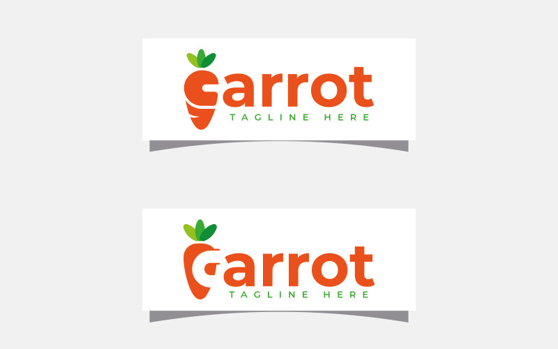 Carrot wordmark typography logo design template