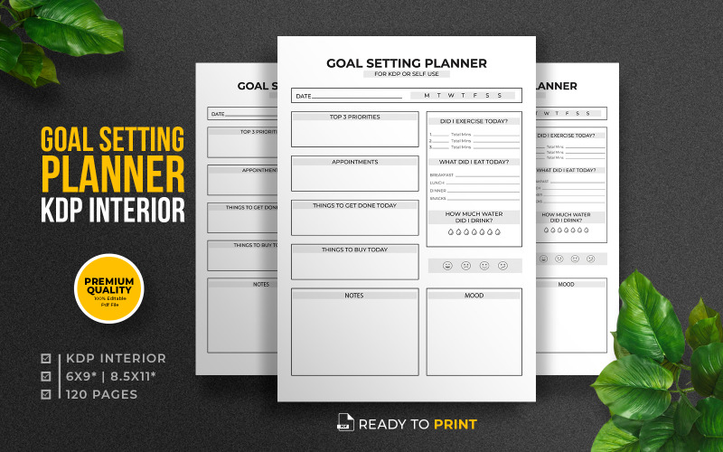 Goal Setting Planner kdp Interior #287201 - TemplateMonster