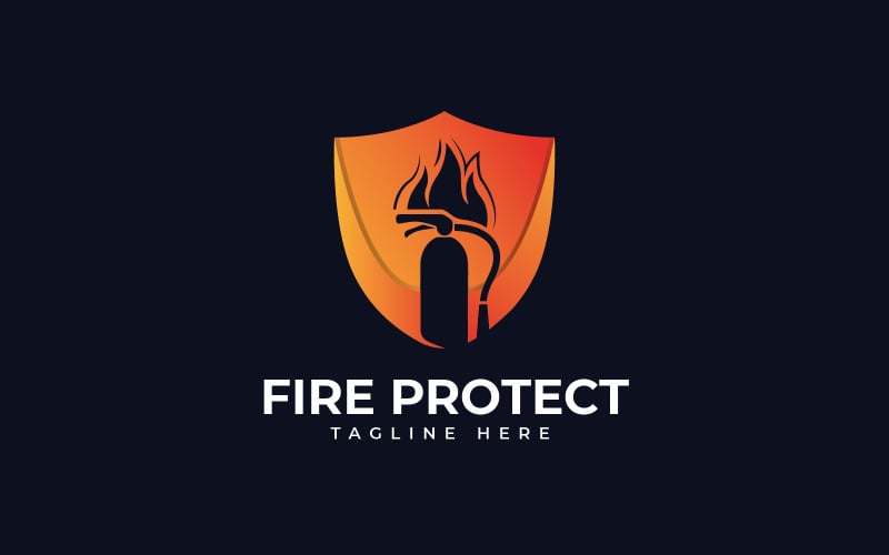 Plantilla de diseño de logotipo de protección contra incendios