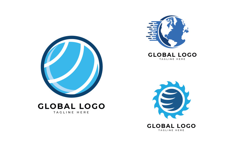Globe logo design collection #287301 - TemplateMonster