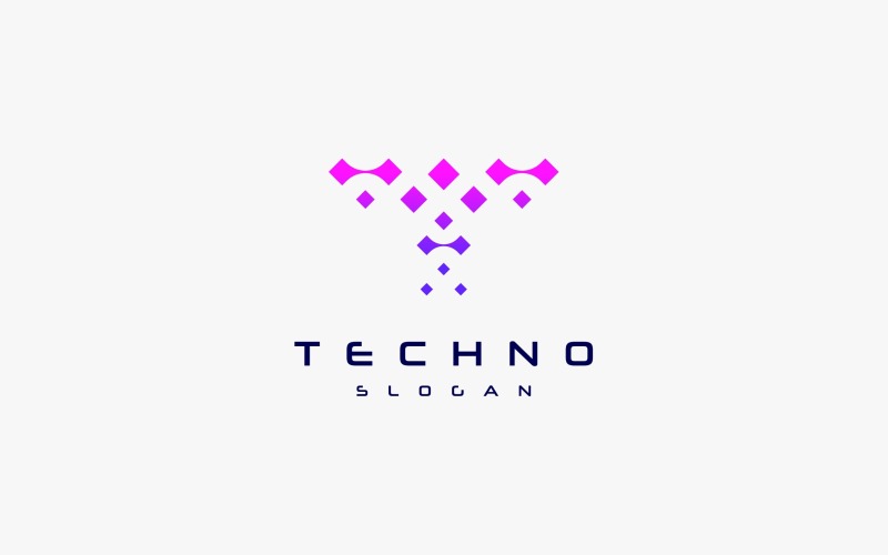 Harf T Tech Dijital Teknoloji Logosu - TemplateMonster
