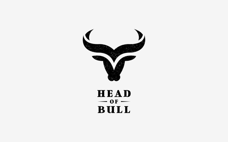 Vintage Head Bull Cow Horn Logo #287335 - TemplateMonster