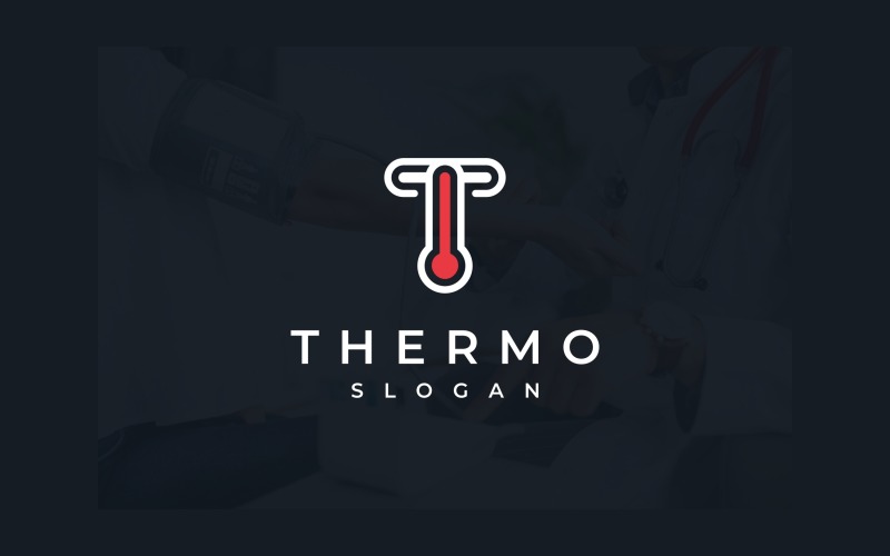 Lettre T Thermomètre Température Logo - TemplateMonster