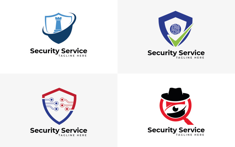 Modèle de collection de conception de logo de services de sécurité