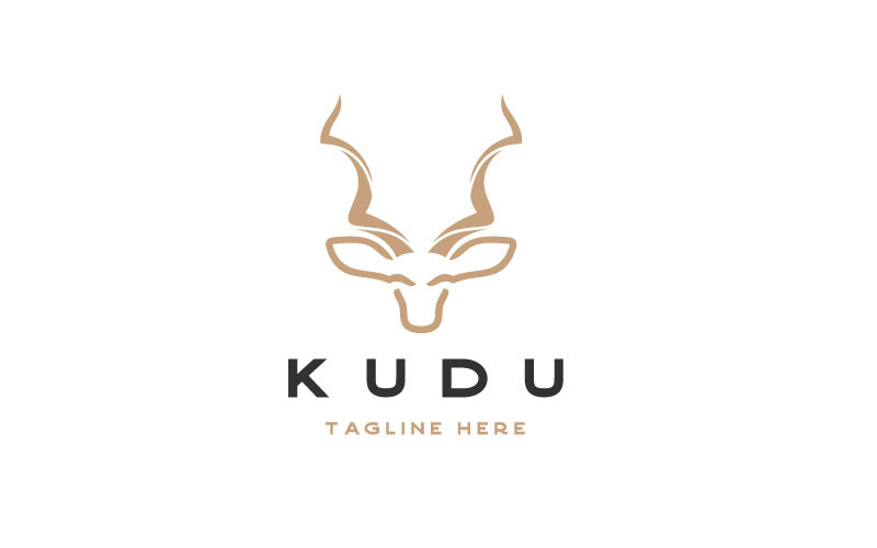 Modèle de vecteur de conception de logo de tête de Kudu