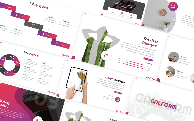Modello PowerPoint aziendale di Galform - TemplateMonster