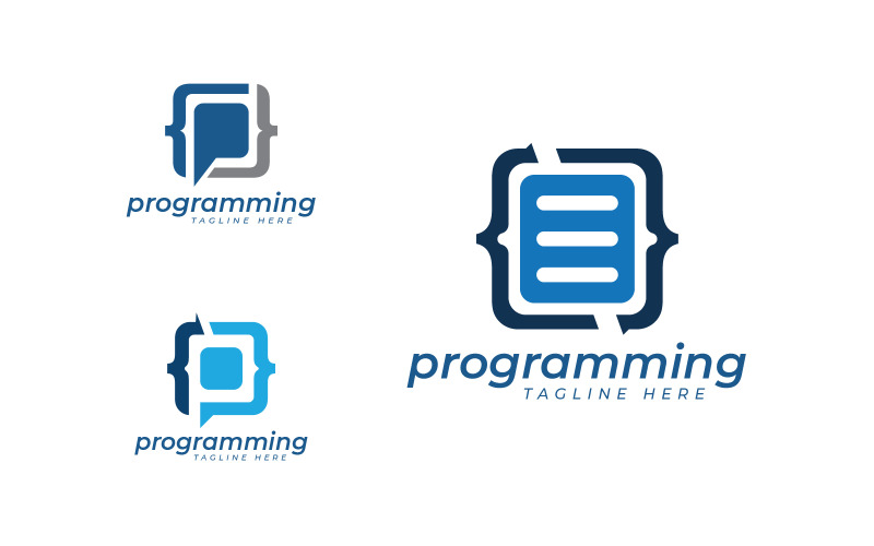 Modelo de coleção de design de logotipo de programação