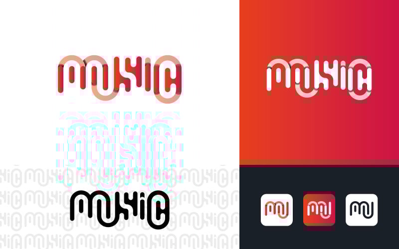 Music wordmark branding logo design #287405 - TemplateMonster