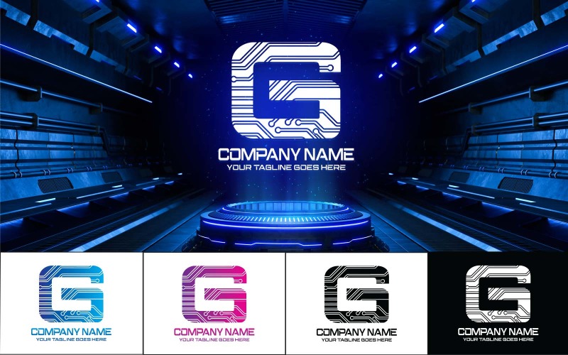 Technology G Letter Logo Design-Brand Identity