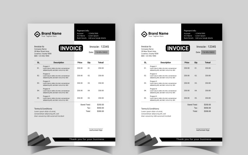Professional Invoice Template Design 10 - TemplateMonster