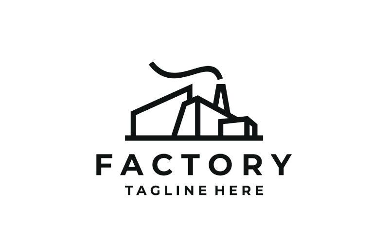 Bâtiment d'usine d'art en ligne, modèle de conception de logo ...
