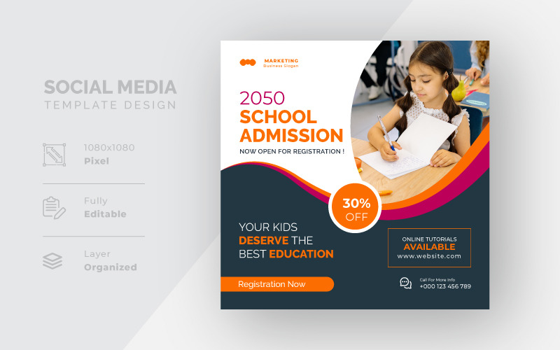 Admission Instagram Post Template #288039 - TemplateMonster