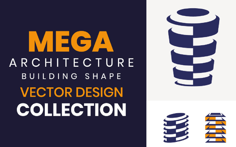 Architecture buildings shapes design vector collection