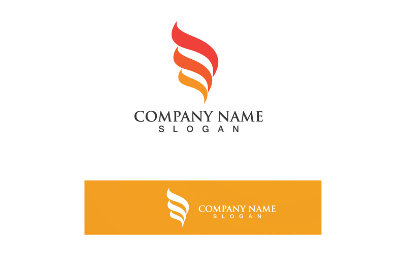 Modèle de logo de feu Vecteur d'icône de flamme V6