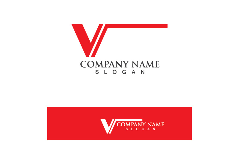 V Logo Plantilla Vector Icono Ilustración V6