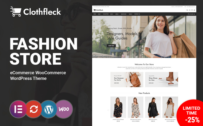 Clothfleck Fashion Designer Clothes Store WooCommerce Theme