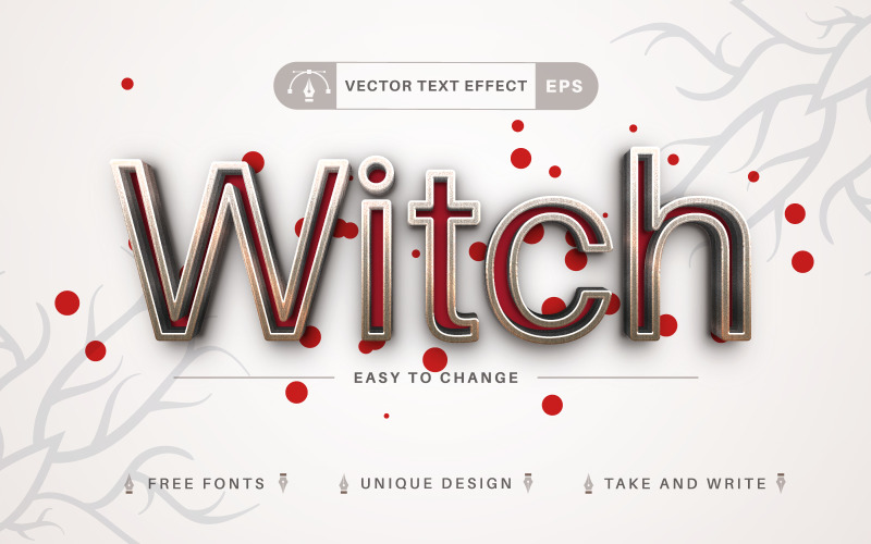Sorcière - effet de texte modifiable, style de police.