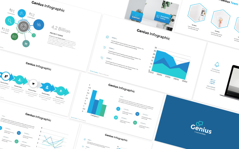 Modelo de Powerpoint Criativo Genial - TemplateMonster