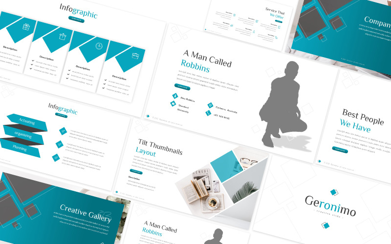 Modelo de Powerpoint Criativo Geronimo - TemplateMonster