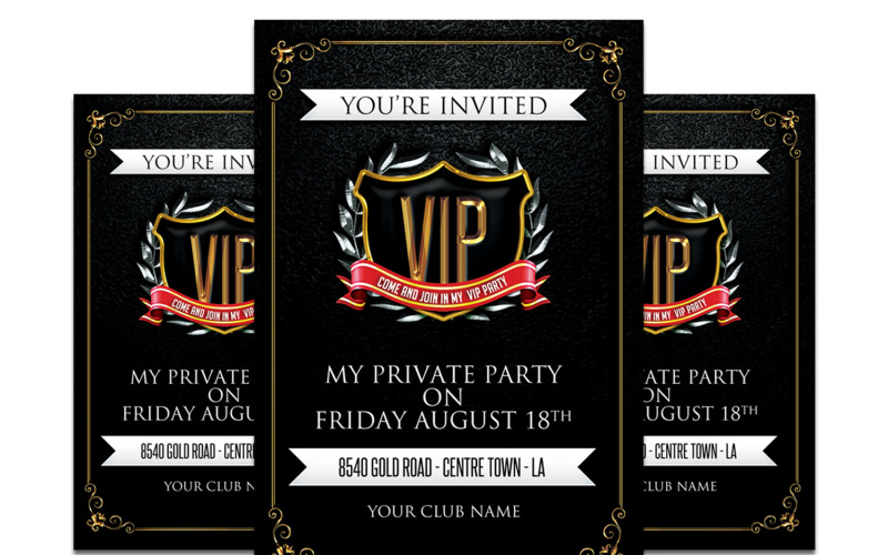 VIP Invitation Flyer Template #2 #288465 - TemplateMonster