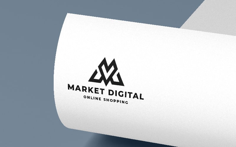 Market Digital Letter M Logo #288786 - TemplateMonster