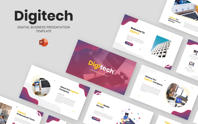 Digitech - Plantilla de PowerPoint de negocios digitales