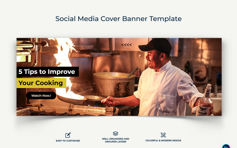 Chef Facebook Cover Banner Design Template-03