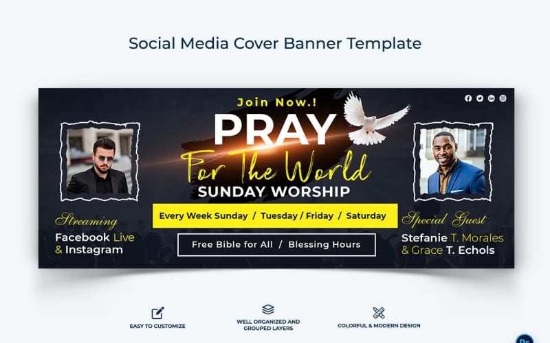 Church Facebook Cover Banner Design Template-03