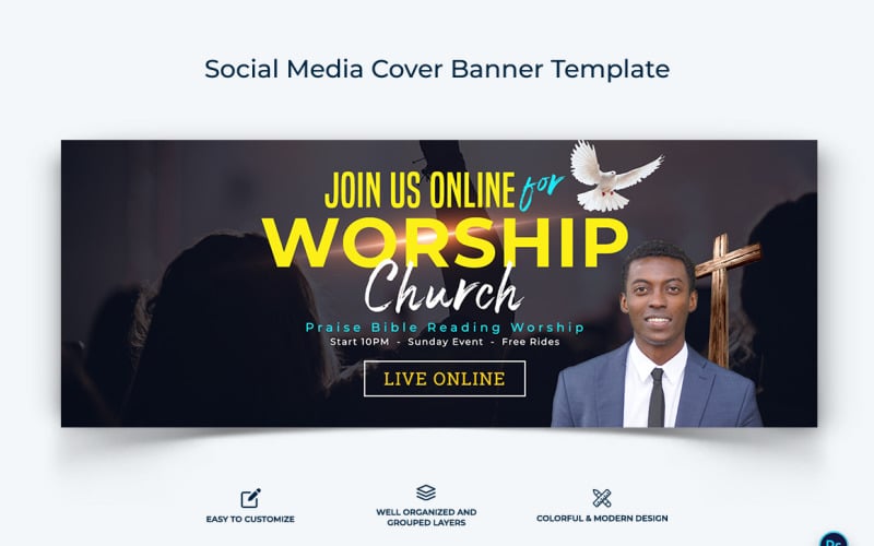 Church Facebook Cover Banner Design Template-17