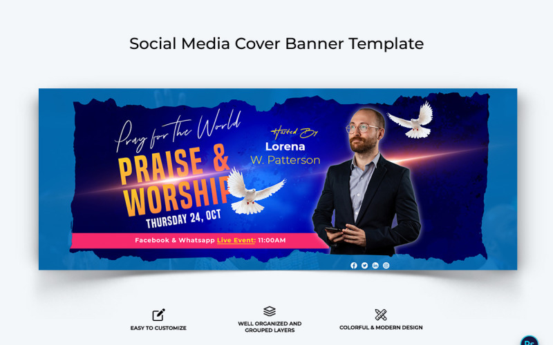 Church Facebook Cover Banner Design Template-26