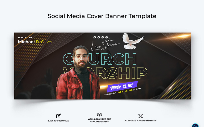 Church Facebook Cover Banner Design Template-32