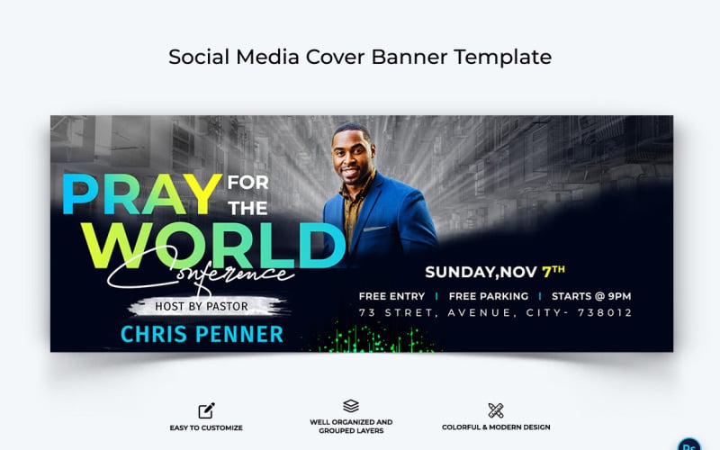 Church Facebook Cover Banner Design Template-37