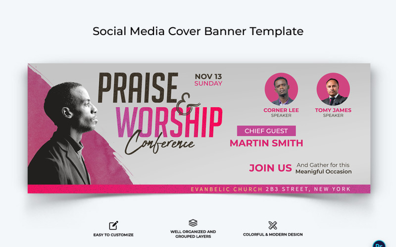 Church Facebook Cover Banner Design Template-41