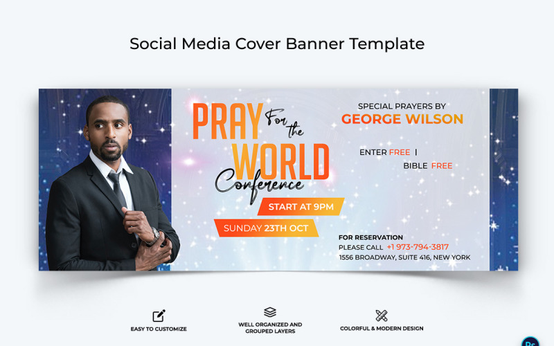 Church Facebook Cover Banner Design Template-42
