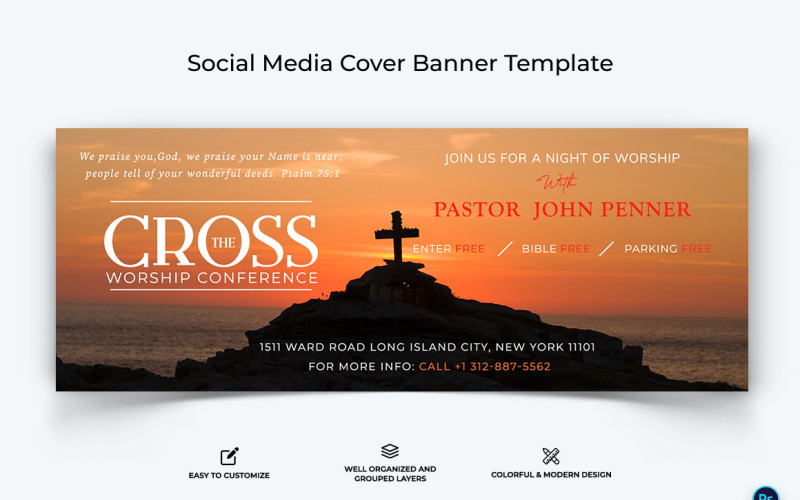 Church Facebook Cover Banner Design Template-46