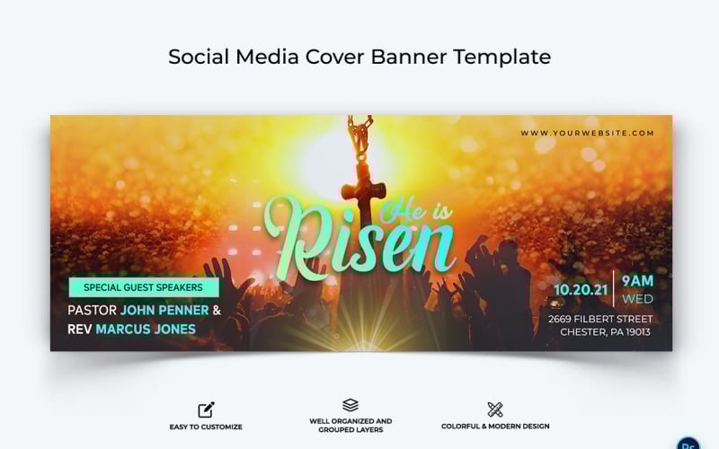 Church Facebook Cover Banner Design Template-48