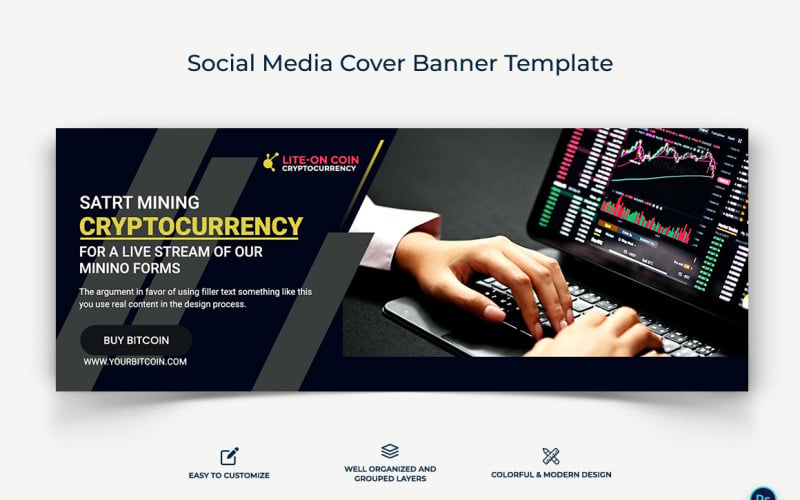 Crypto Currency Facebook Cover Banner Template-04