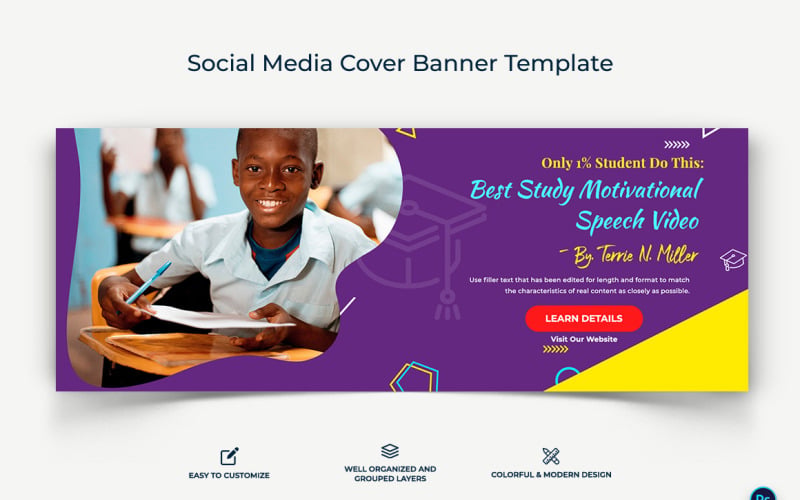 Education Facebook Cover Banner Design Template-14