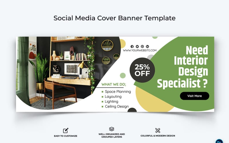 Interior Minimal Facebook Cover Banner Design Template-16