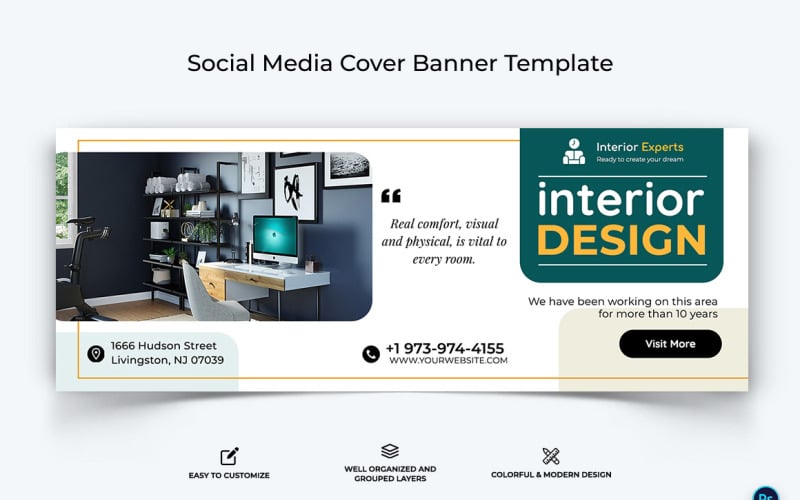 Interior Minimal Facebook Cover Banner Design Template-17