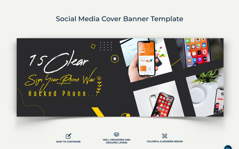 Mobile Tips Facebook Cover Banner Design Template-09