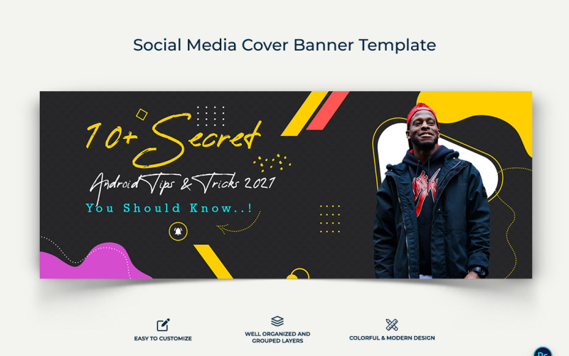 Mobile Tips Facebook Cover Banner Design Template-10