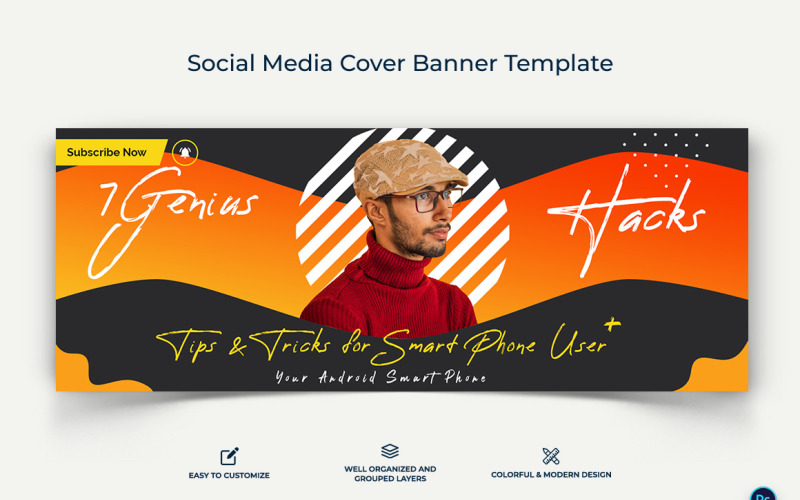 Mobile Tips Facebook Cover Banner Design Template-13